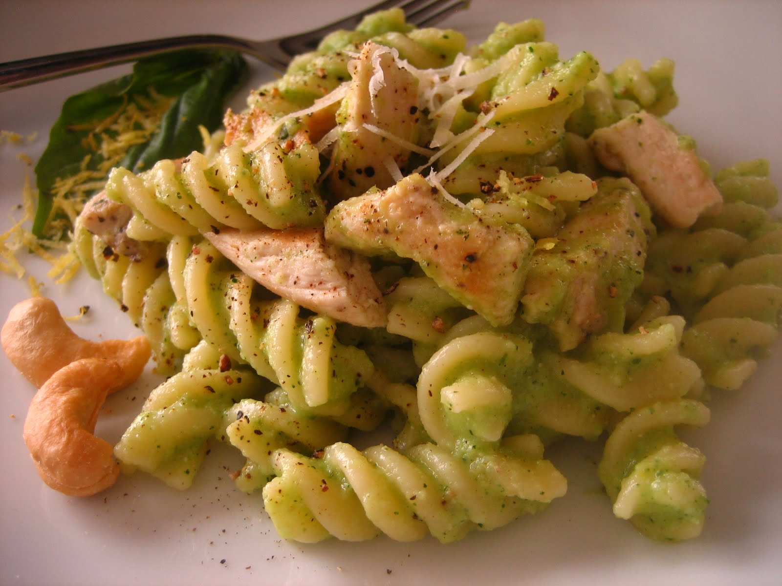Small Feet, Big Feet: Chicken Fusilli with Basil Parmesan Sauce