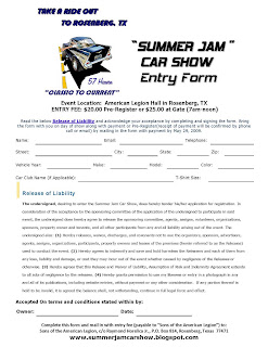 SUMMER JAM CAR & CRAFT SHOW: ENTRY FORMS FOR CRAFT/VENDOR AND CAR SHOW ...