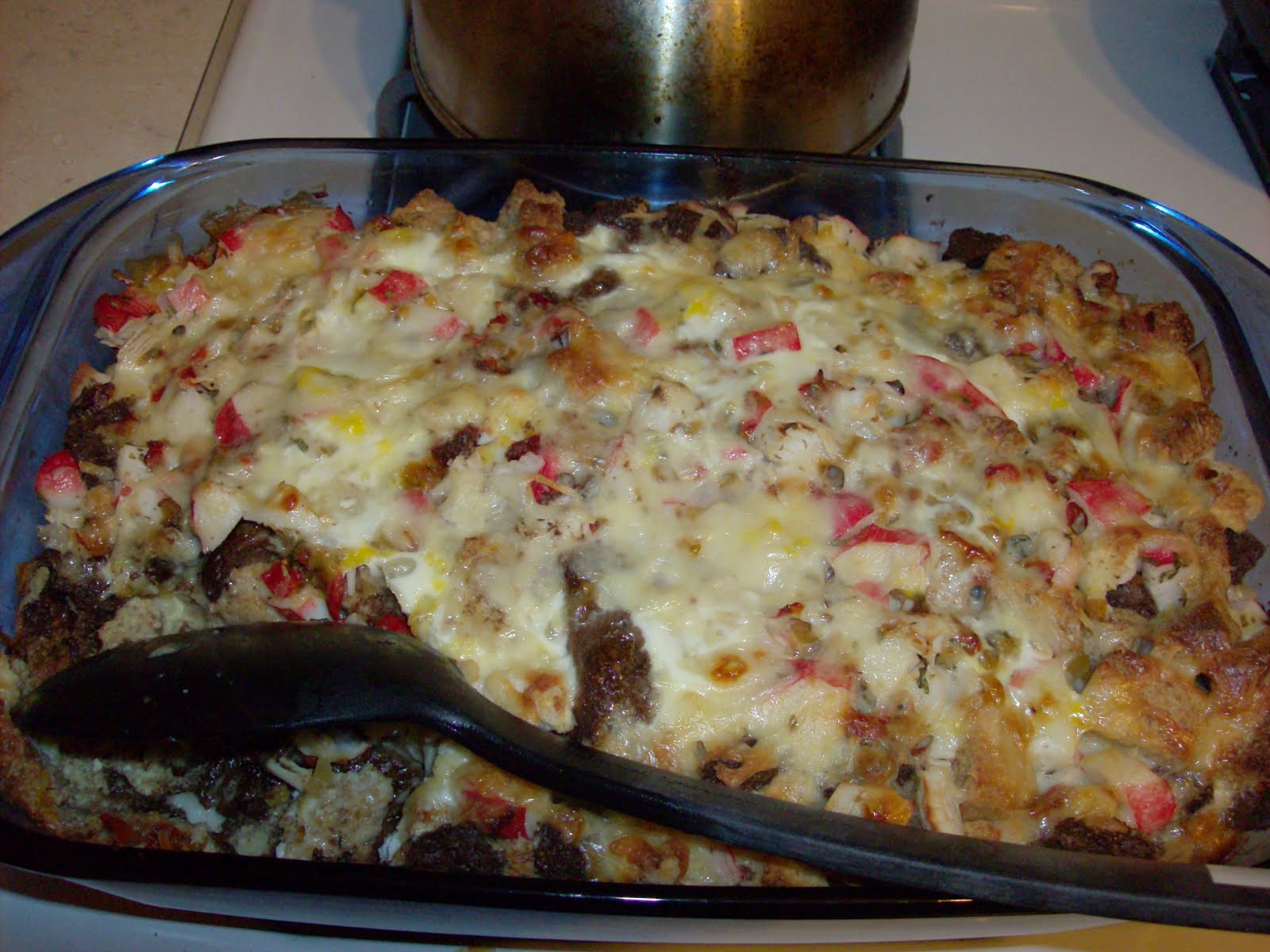 Tomatoes for Apples: Seafood Bread Pudding