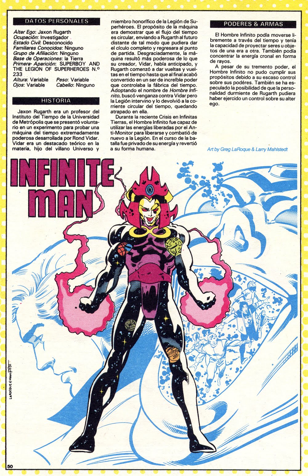 Fichas de Superheroes Marvel y DC: Hombre Infinito