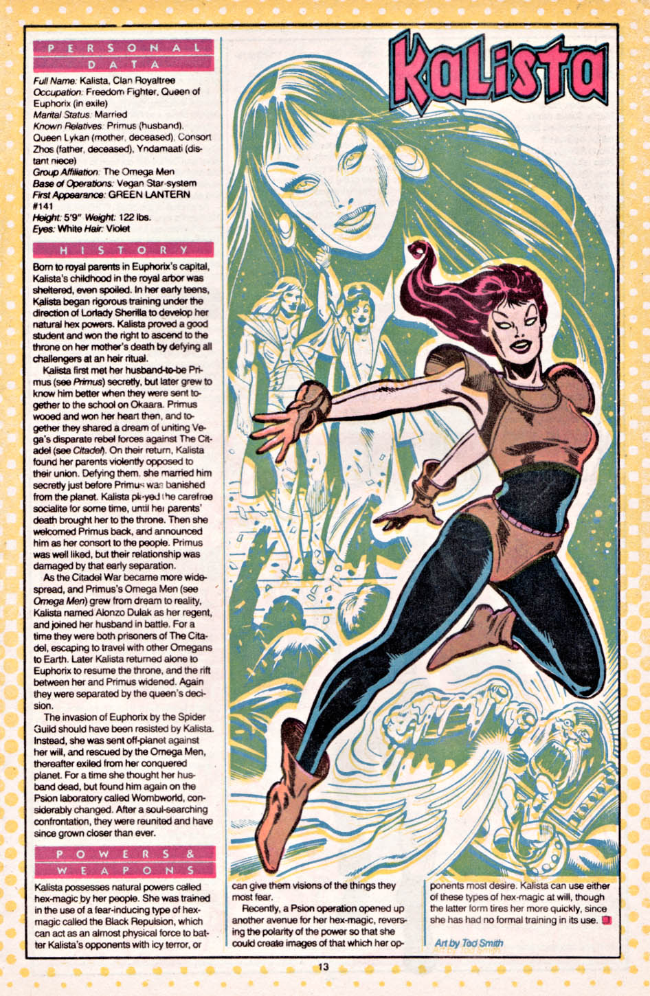 Fichas De Superheroes Marvel Y Dc Kalista