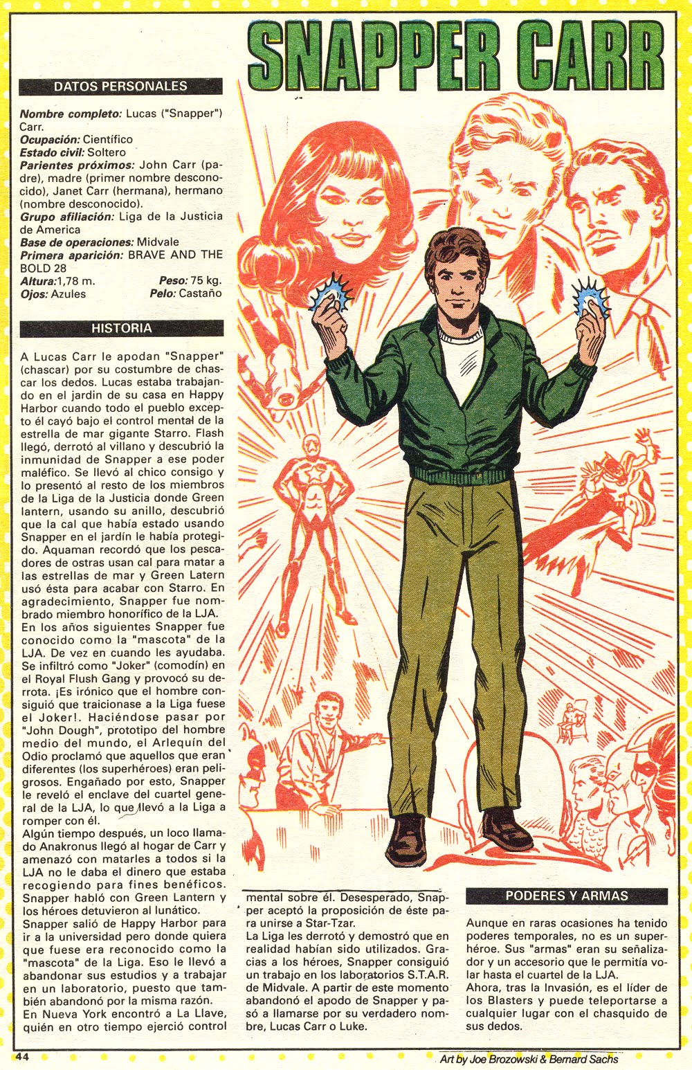 Fichas de Superheroes Marvel y DC: Oberon y Snapper Car