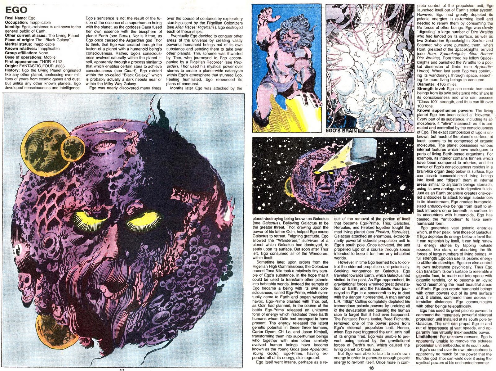 Fichas de Superheroes Marvel y DC: Ego