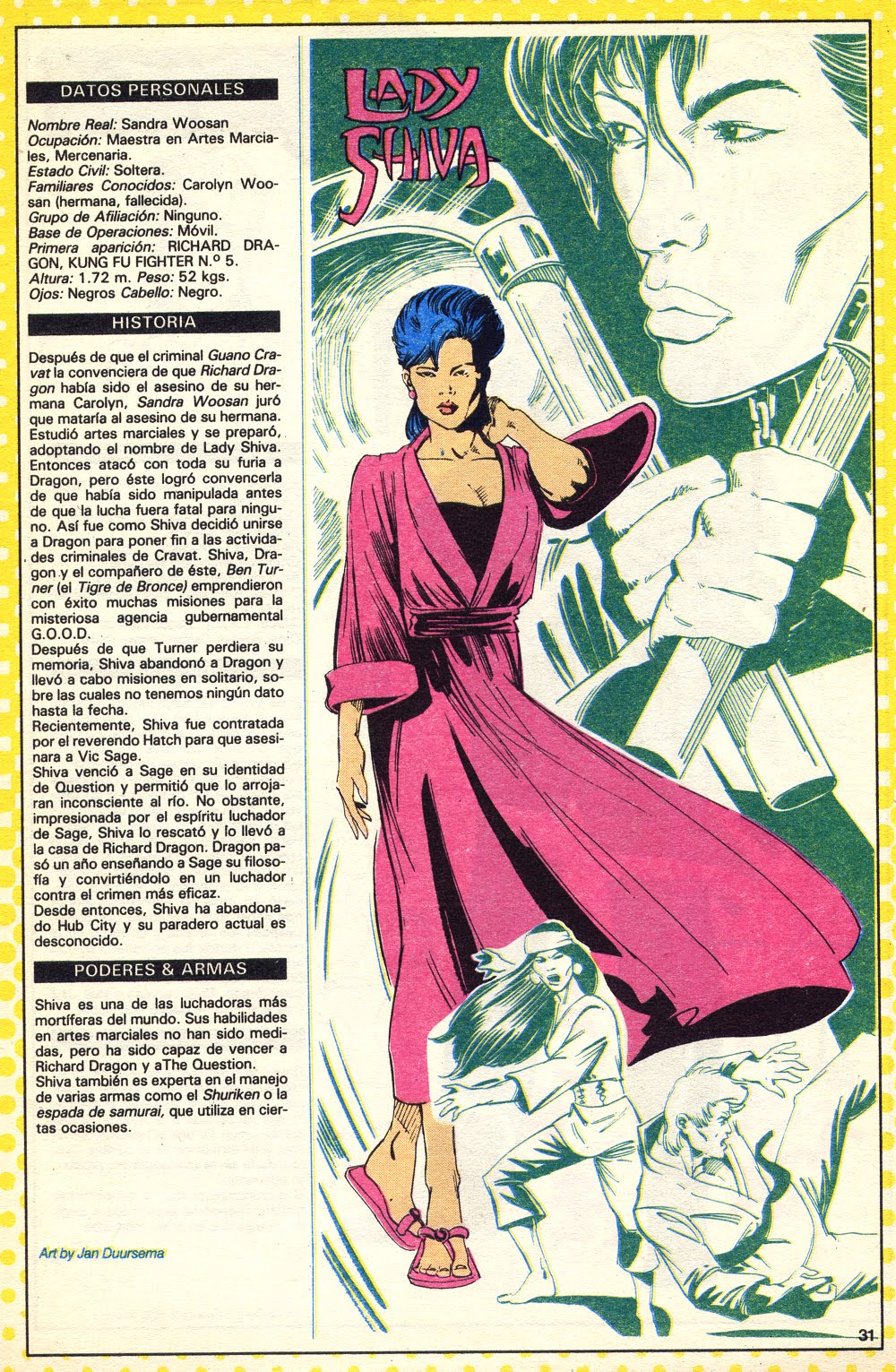 Fichas de Superheroes Marvel y DC: Lady Shiva