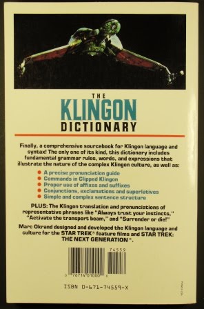 Zach Trek: The Klingon Dictionary by Marc Okrand