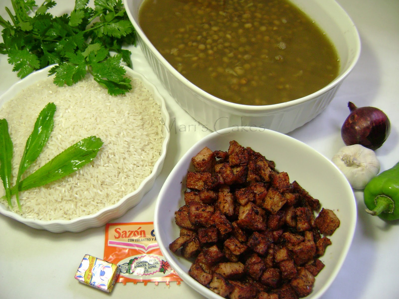 Arroz con Guandules, Rice With Pigeon Peas | Mari's Cakes (English)