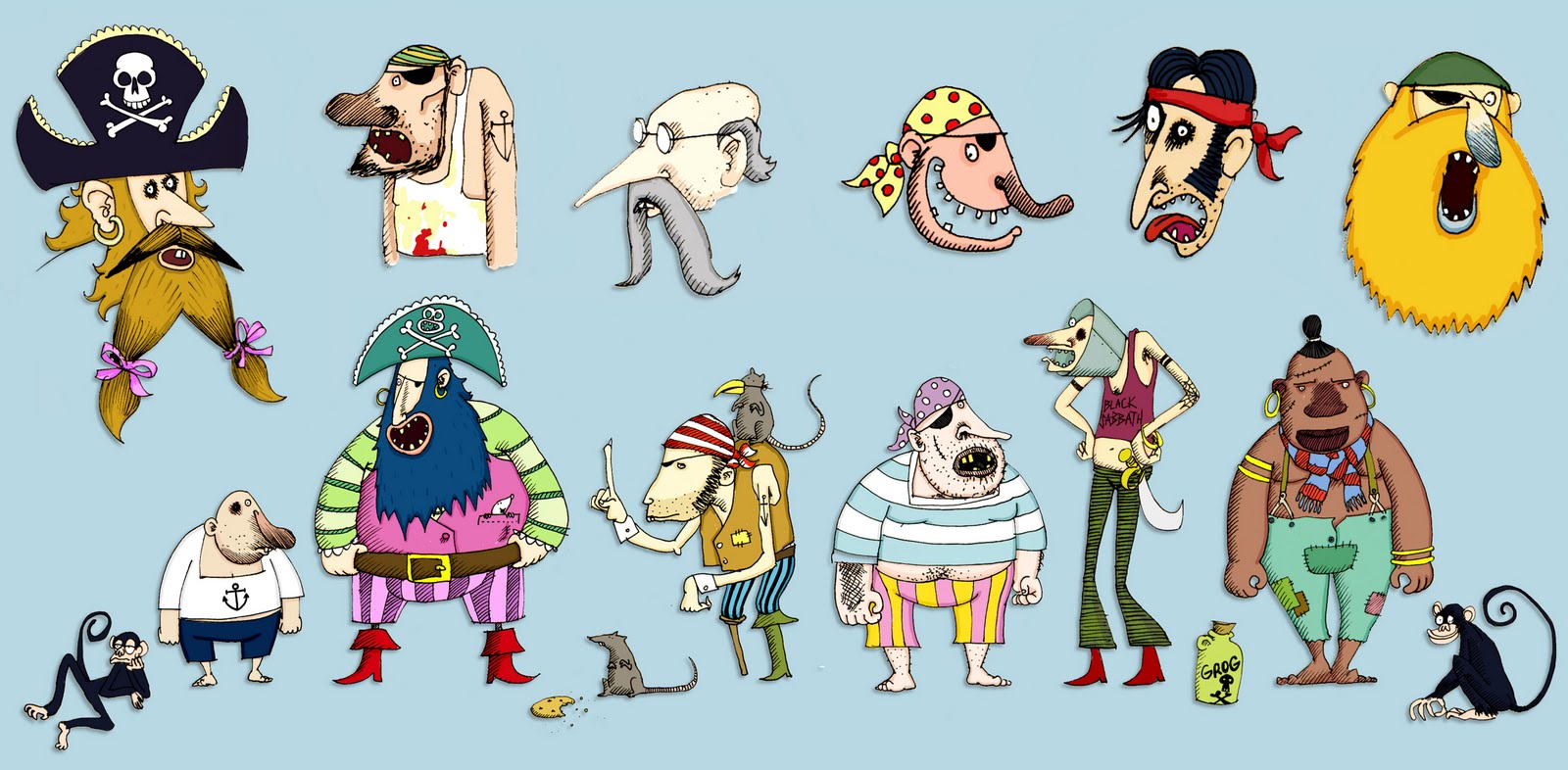 Noznikrap: Character designs for Pirates! - Aardman Animations