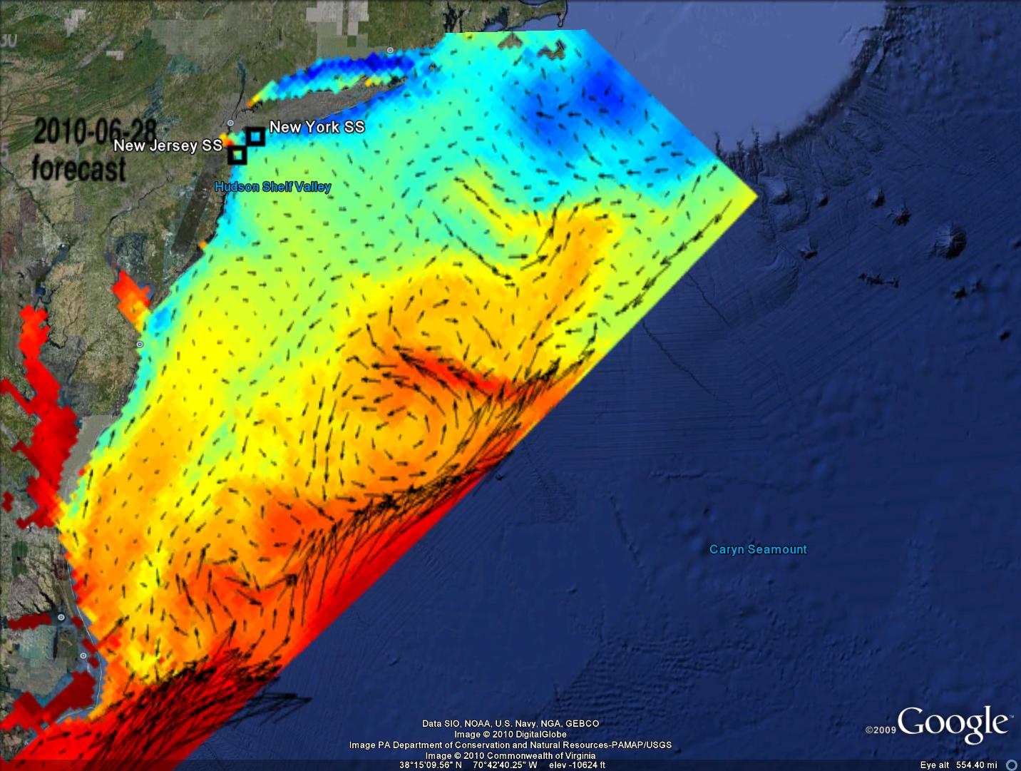 Ecology of Coastal Ocean Seascapes: Ocean forecast for tomorrows sampling