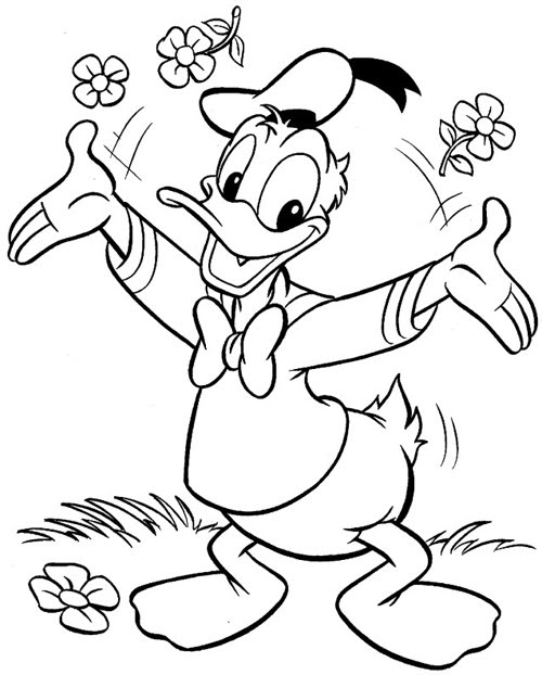 donald very happy coloring pages | Cartoon Kids Coloring Pages