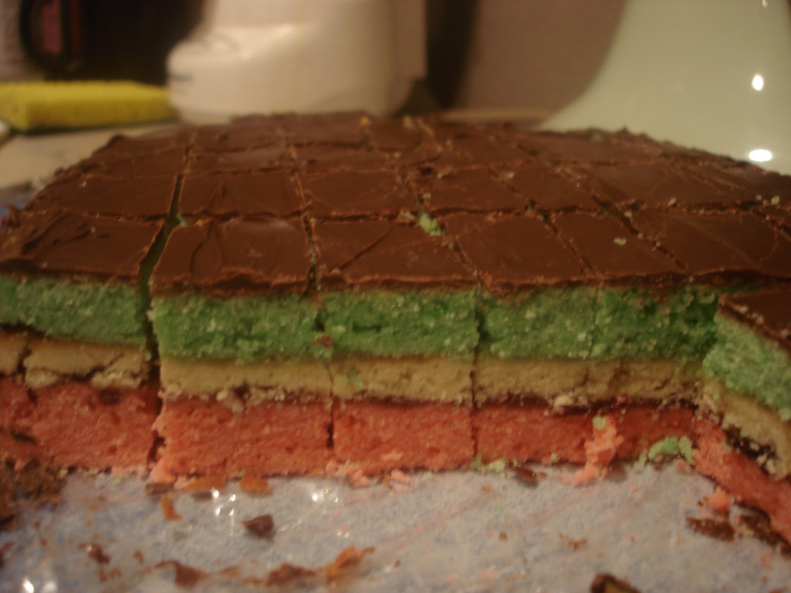 A Kitchen In Brooklyn: Sasha's Kitchen: Tri-Colored Classic Rainbow Cookies