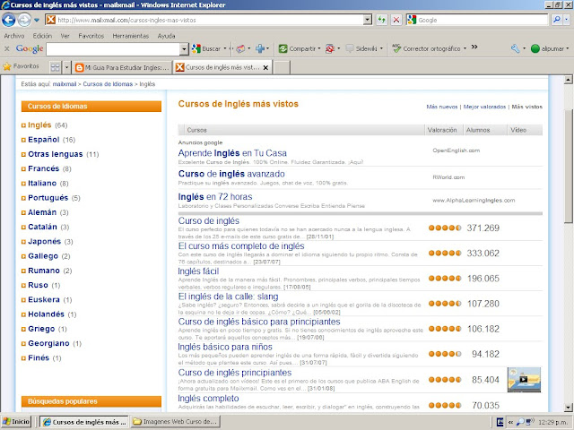 Mi Guia Para Estudiar Ingles: MailxMail Curso de Ingles Mas Vistos