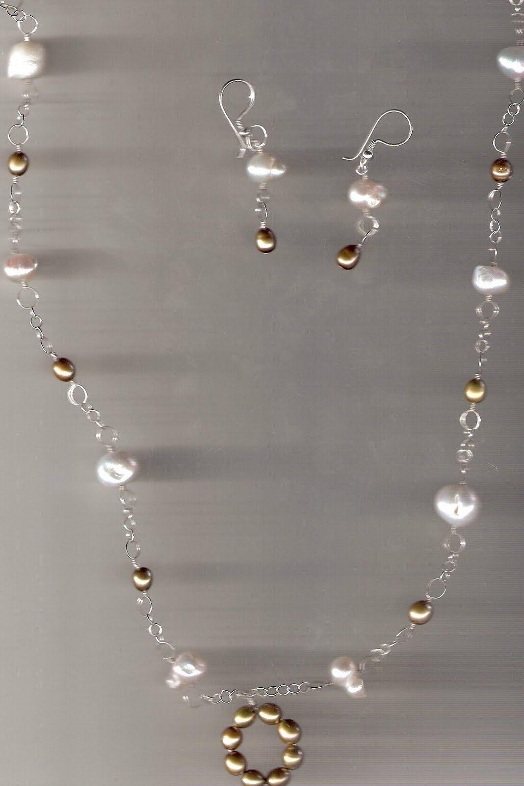 Luces JoyerÍa De Plata Armada A Mano Juego De Collar Y Aretes En Plata