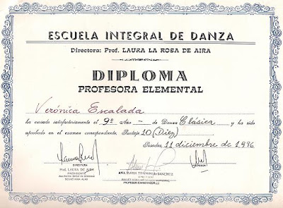 .: EL Arte de Bailar: certificados y diplomas