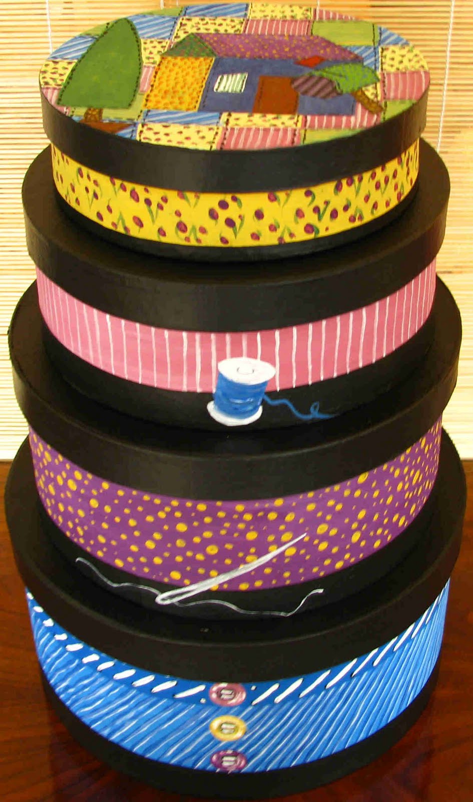 The Crafted Palette: Colourful Hat Boxes
