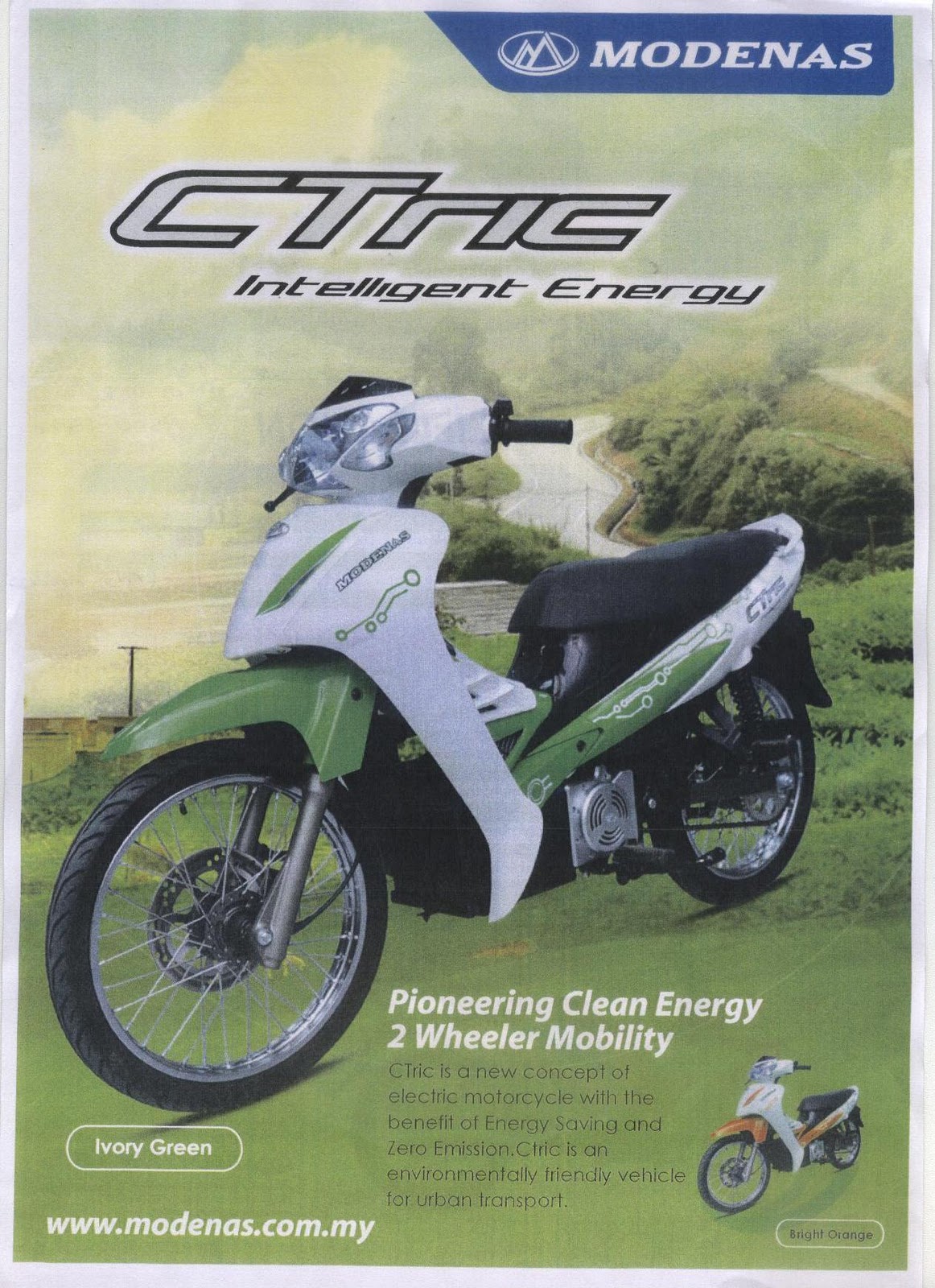 Green Energy in Malaysia: Modenas Electric Motorcycle-CTRIC