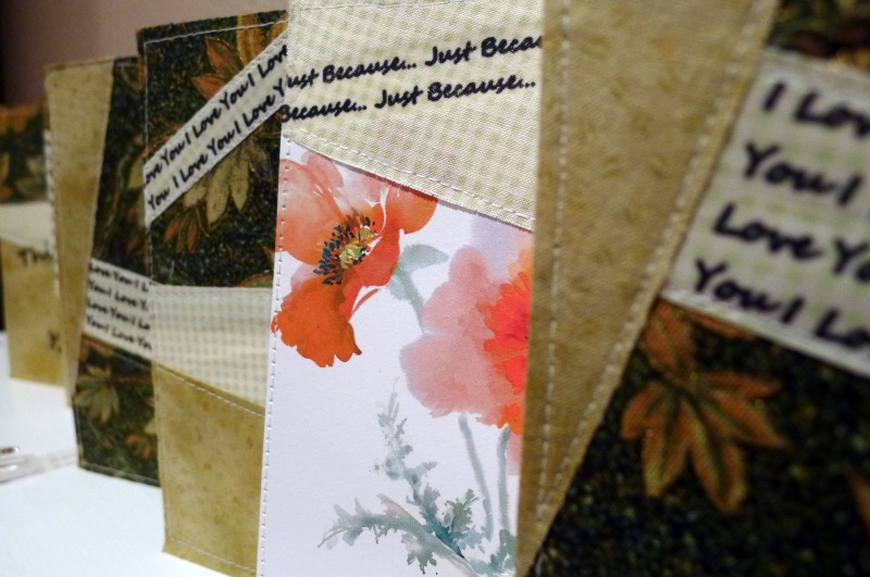 Pieces by Polly: Fabric Note Cards with Text - Great Gift Idea