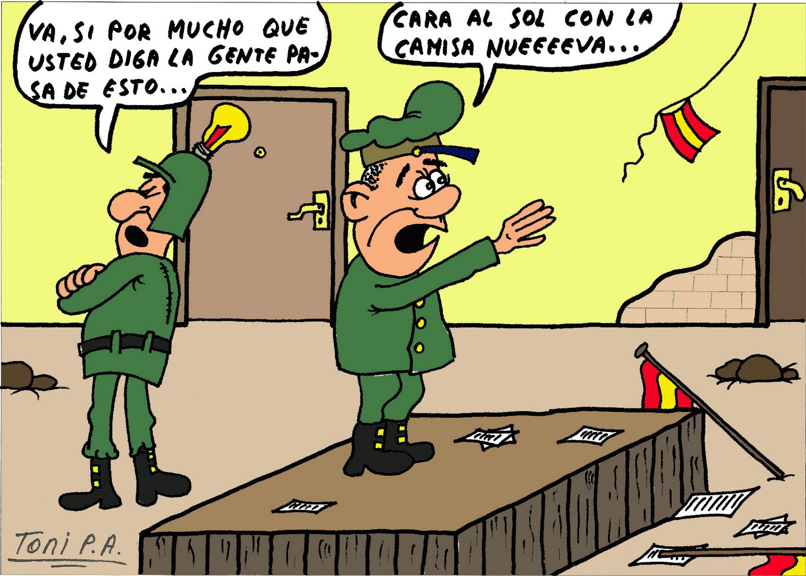 CHISTES TONI P.A.: Un militar pasado de moda...