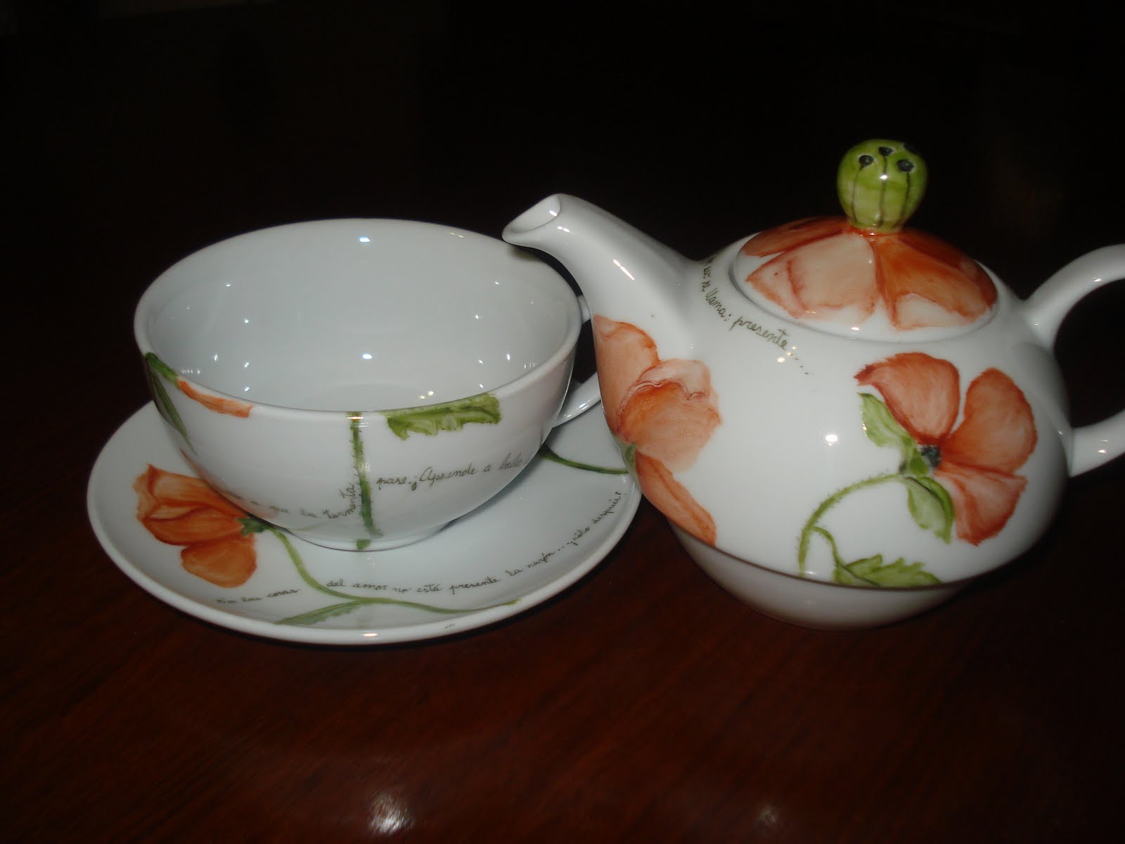 CHISPITA EN COLORES: Taza-tetera con amapolas CHISPITA EN COLORES: Taza-tetera con amapolas