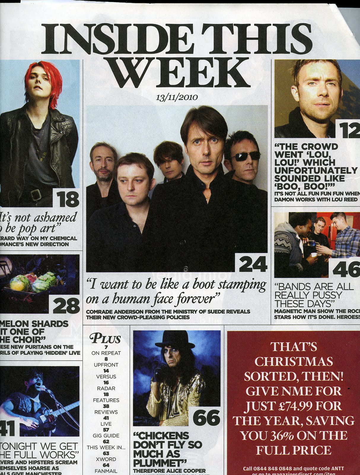 Matthew's AS Media Studies Blog: Example of NME Contents Page