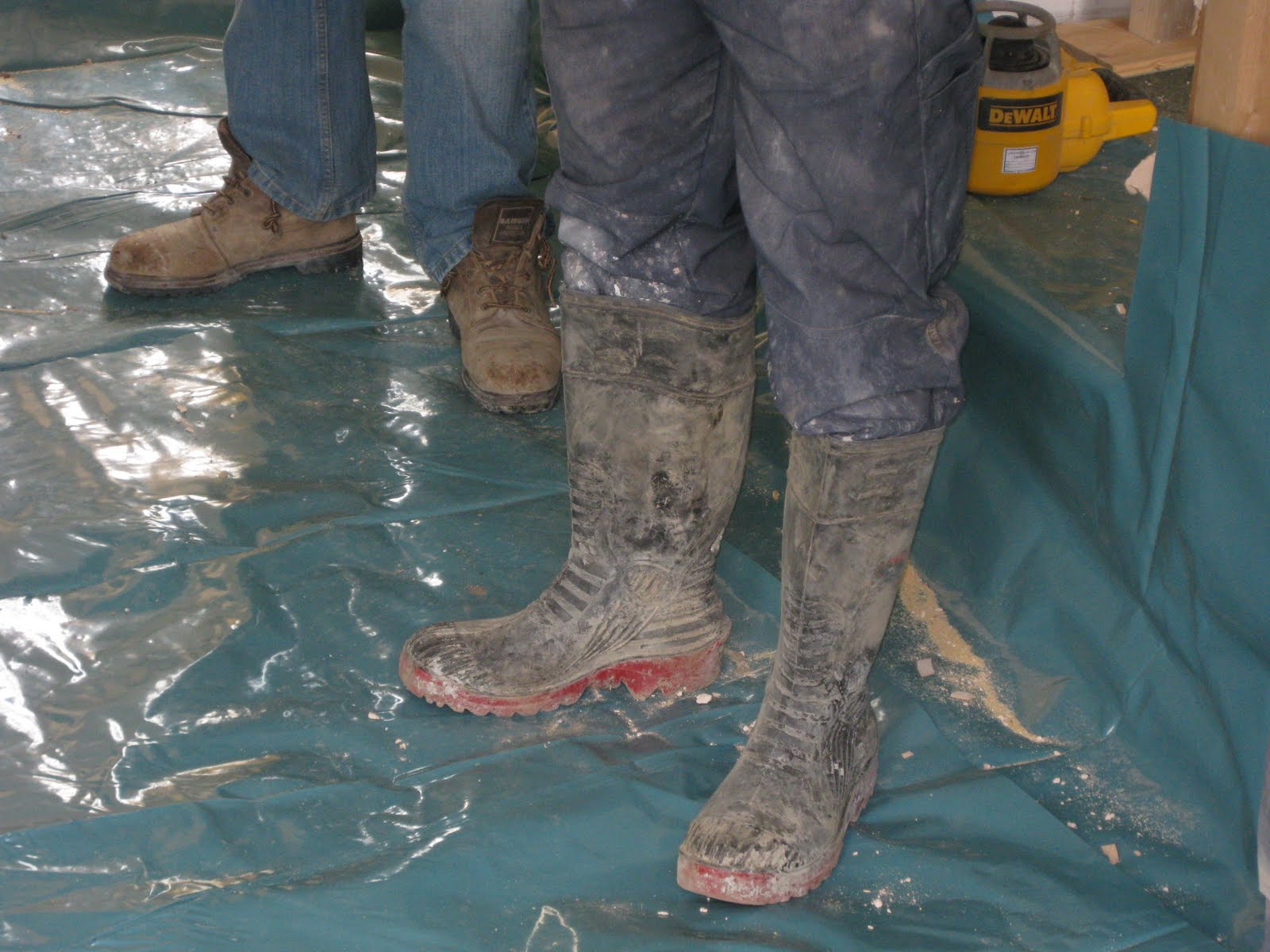 Bodlondeb is born again: Day 7 - builders with wellies to smooth off ...