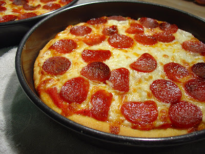 A Taste of Home Cooking: Deep-Dish Pepperoni Pizza