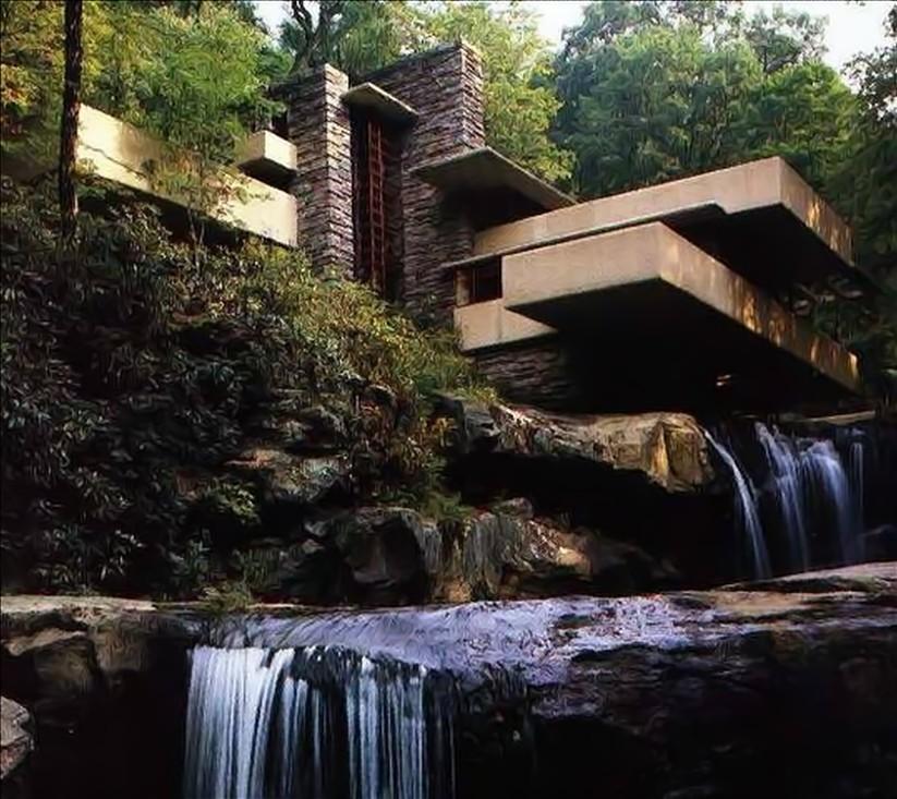 House on the waterfall