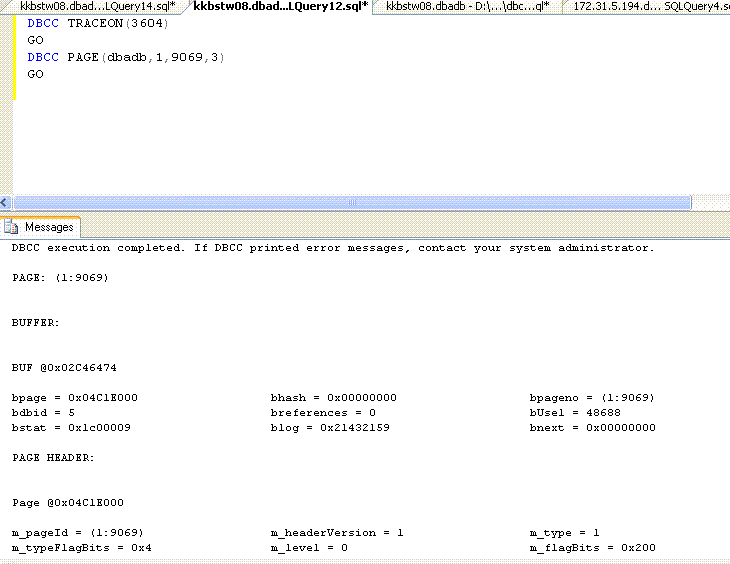 SQL and SQL only: DBCC IND, DBCC PAGE - Intro SQL and SQL only: DBCC IND, DBCC PAGE - Intro