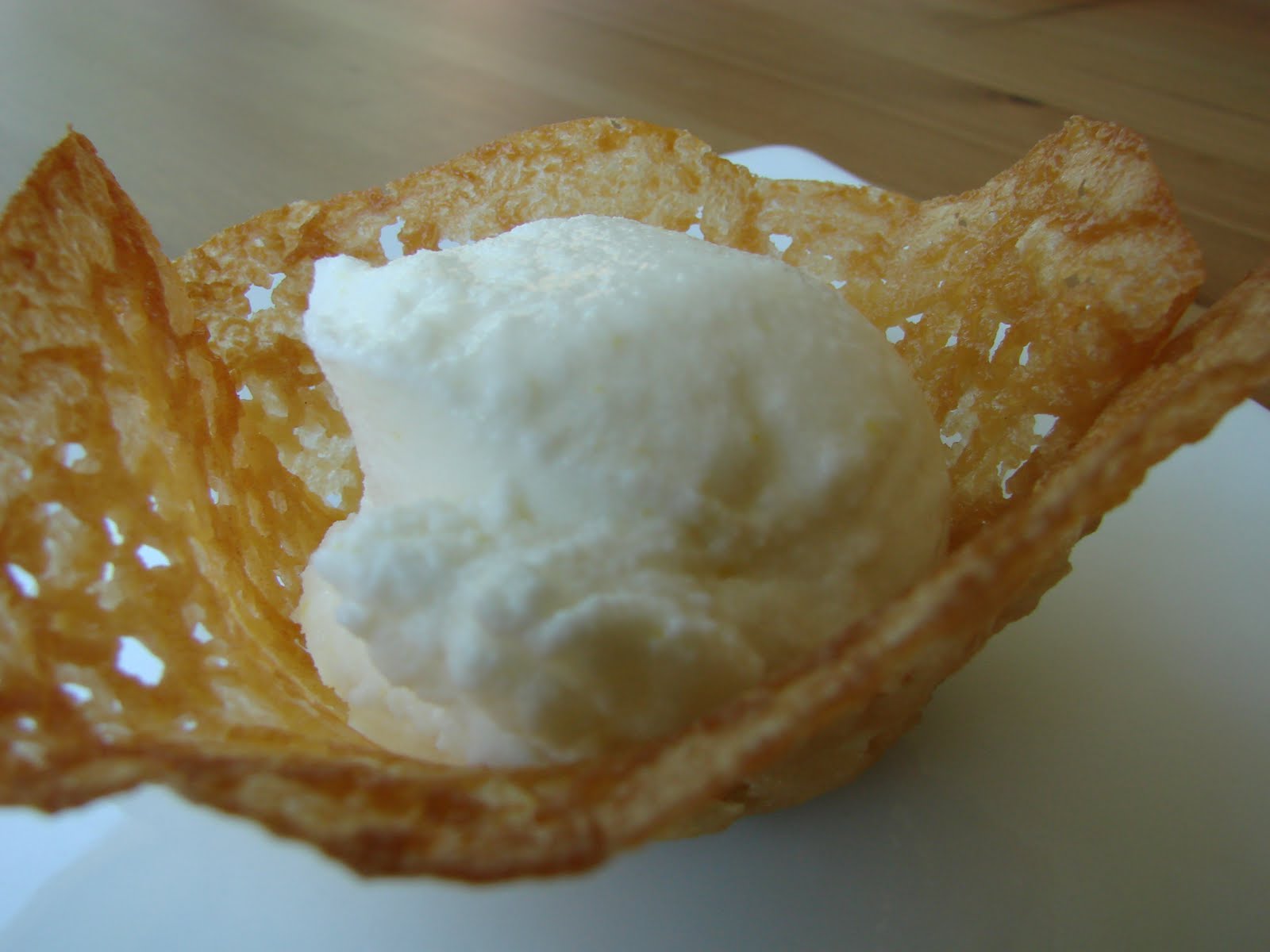 Halal Mama: Tuile Cups with Super Lemon Ice Cream