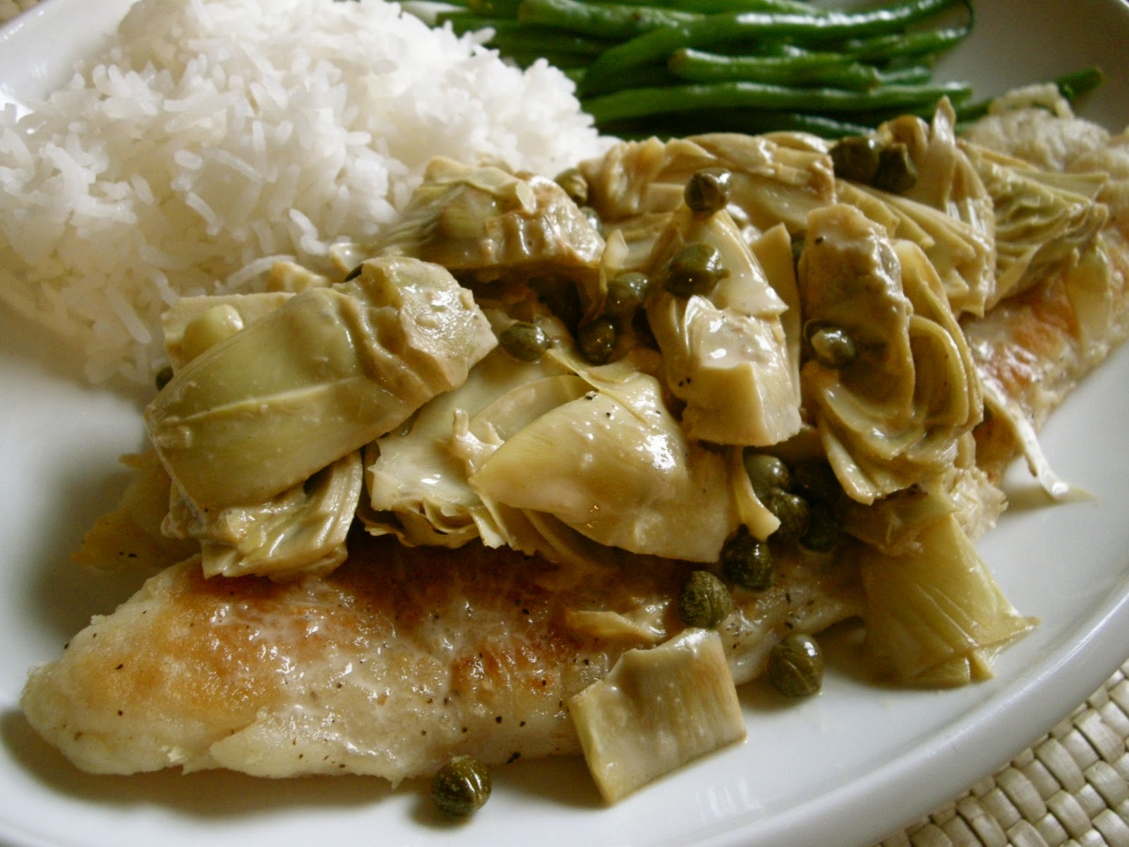 Foodism Mom: Seared Swai Fillets With Artichoke and Caper Sauce
