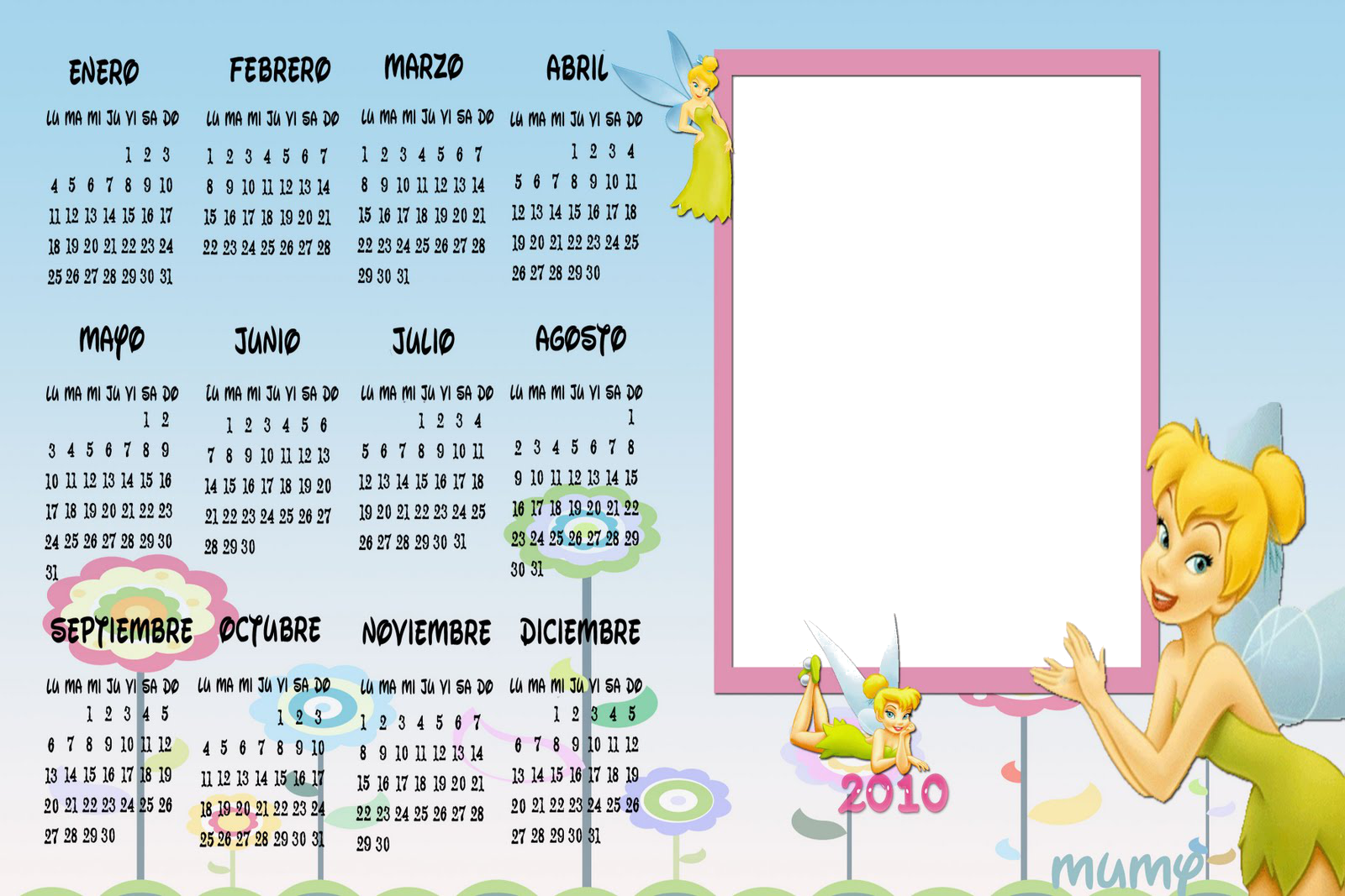 Calendarios con tinkerbell 2012 - Imagui