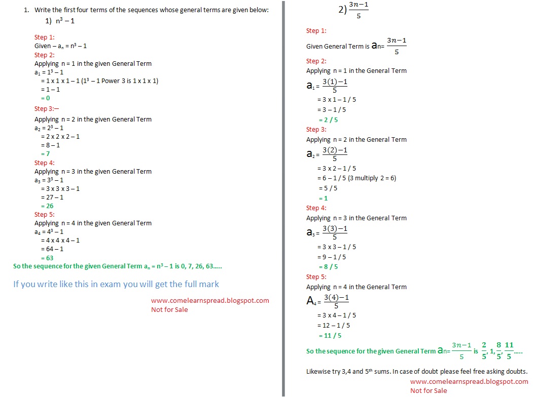 10th Maths: Number Theory – SEQUENCES Part 2 – 10th State Board