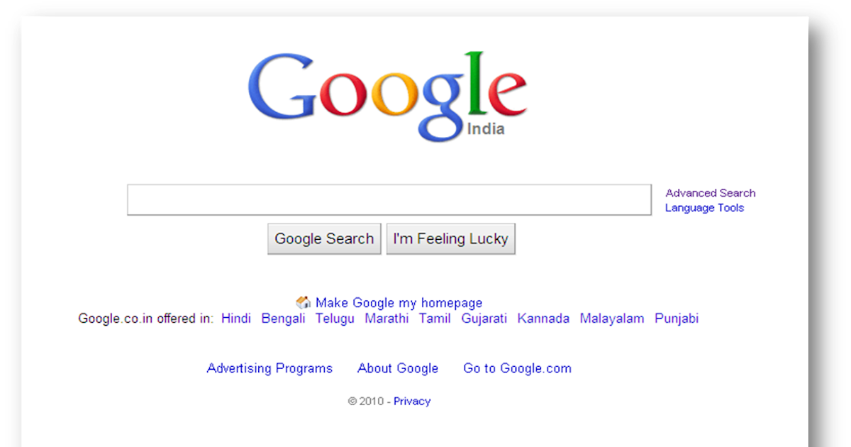 Homepage Google