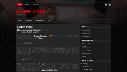 12 template Anime Blogger | Template free free