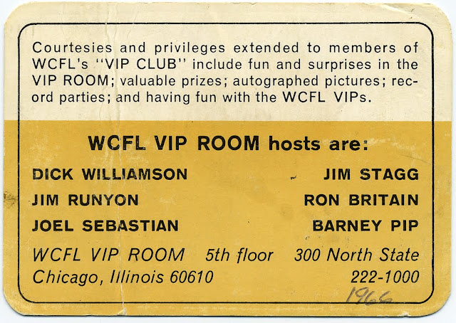 Nick's Radio Corner: WCFL Chicago Privileged Membership Card