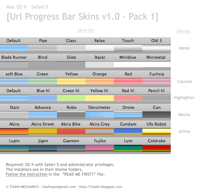 Safari 5 [ Url Progress Bar ] Skins - Pack 1 - Wallpapers, Icons ...