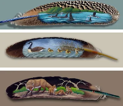 Amazing Feather Paintings, Hand Painted Feathers - I Wonder How Long It ...