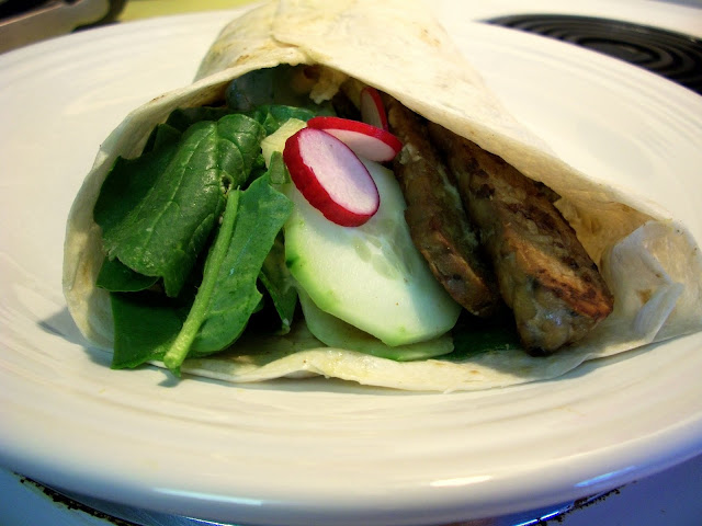 Robyn Cooks: Hummus, Tempeh, and Cucumber Wrap