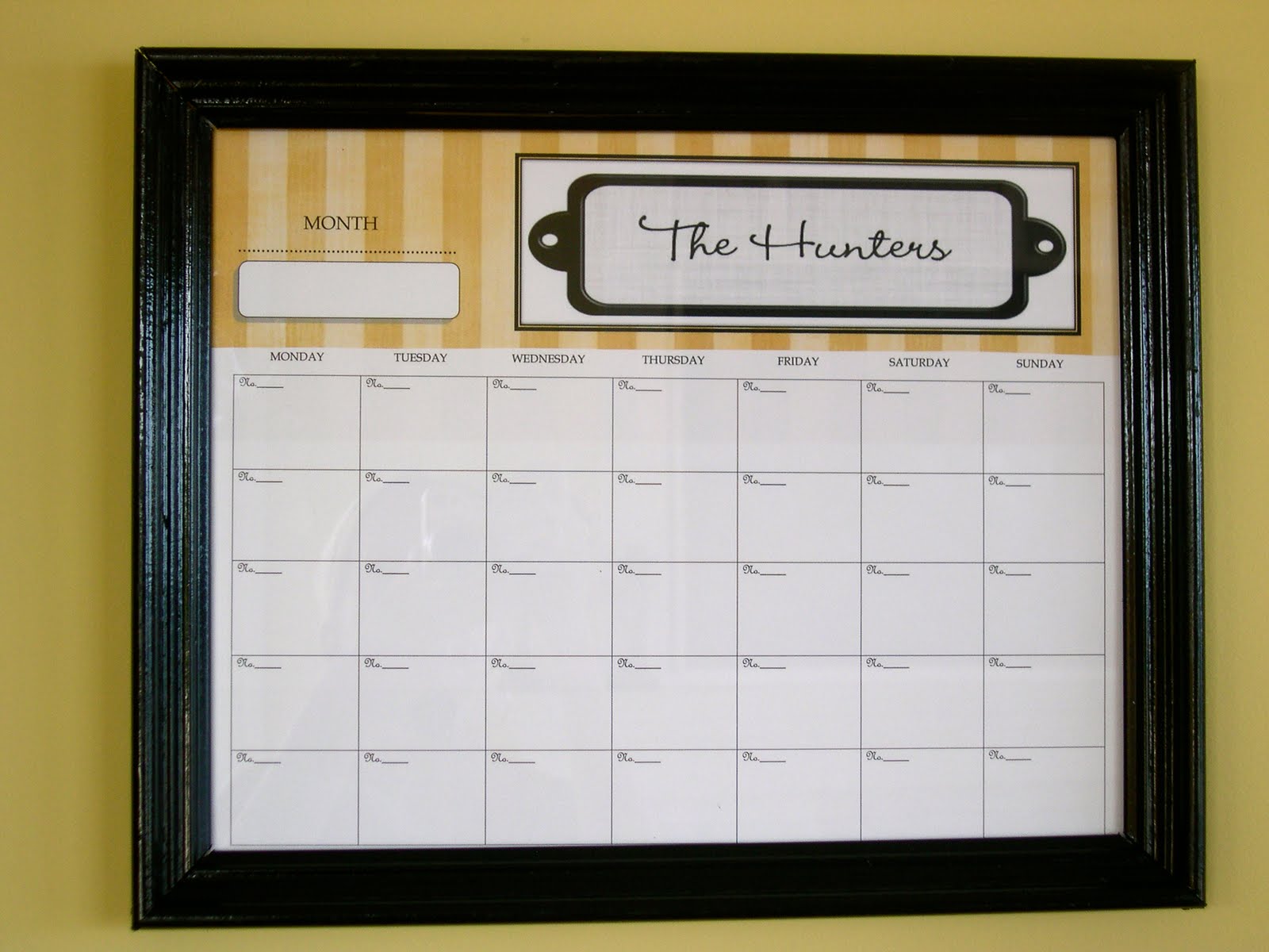 Personalized Erasable Calendar Tutorial