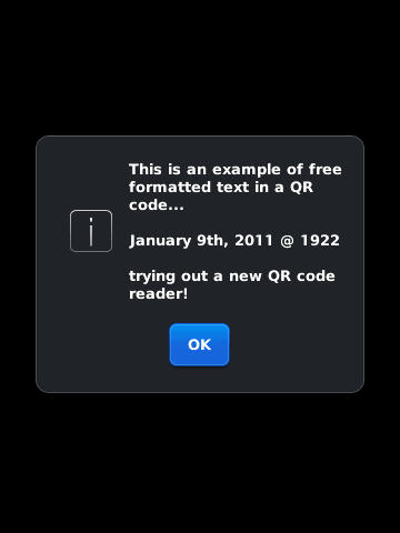 Occasional Brief Observations: Free text QR code
