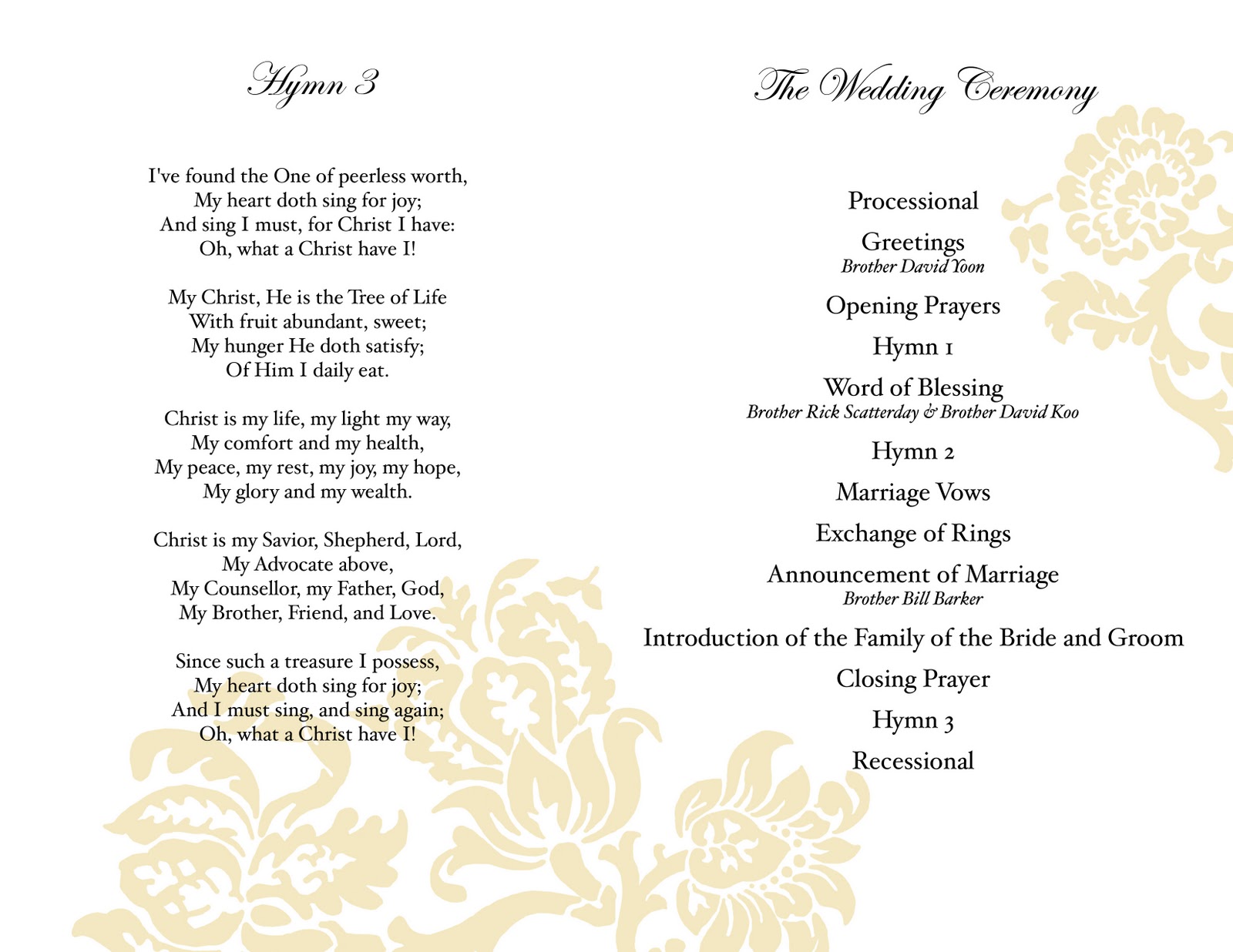 My sister's wedding designs | Helen Kim Designs