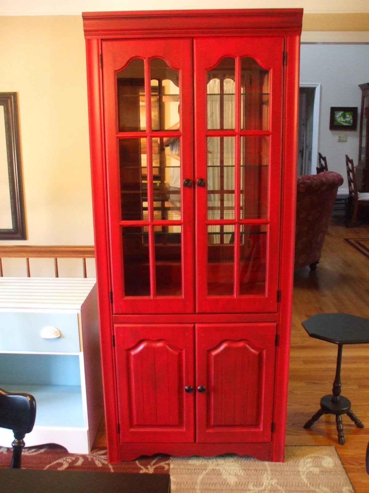 old wood, new paint: TALL RED HUTCH