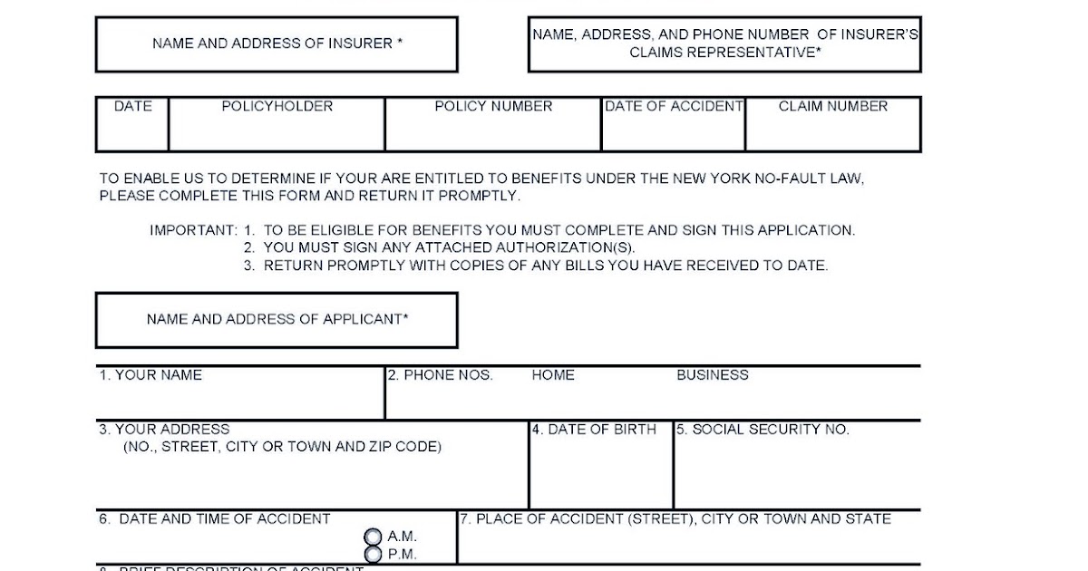 Coverage Counsel: Fillable New York No-Fault Forms -- NF-2 New York ...