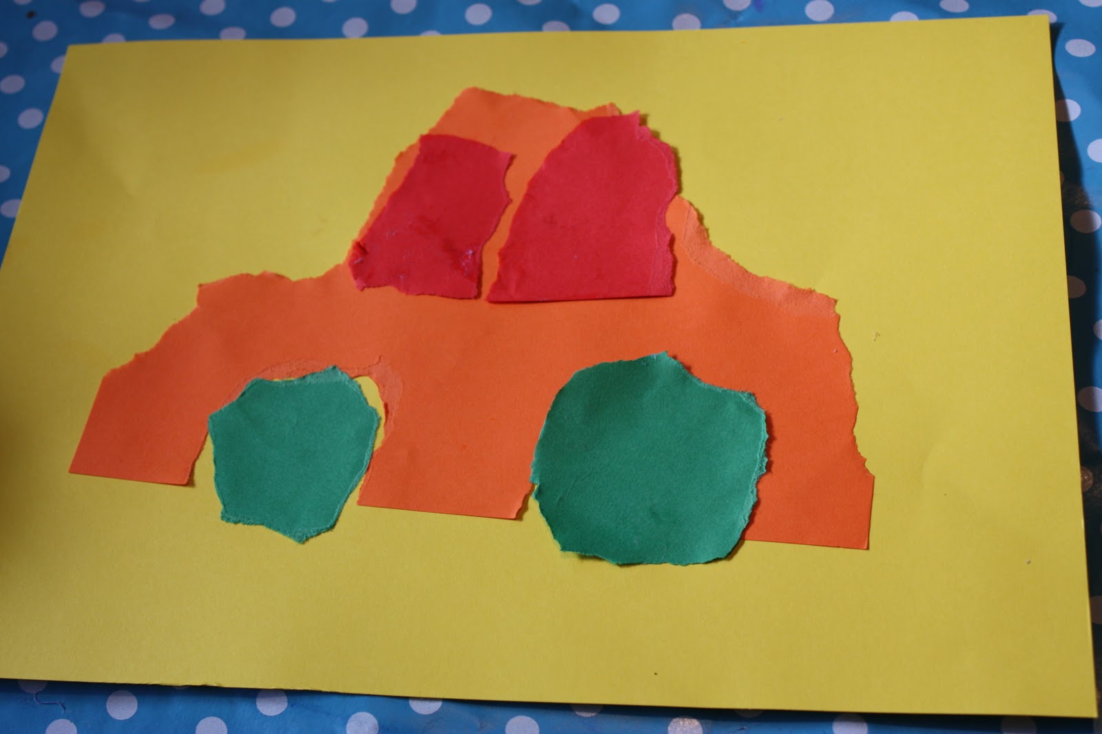 Kids Love Craft: Torn paper car picture