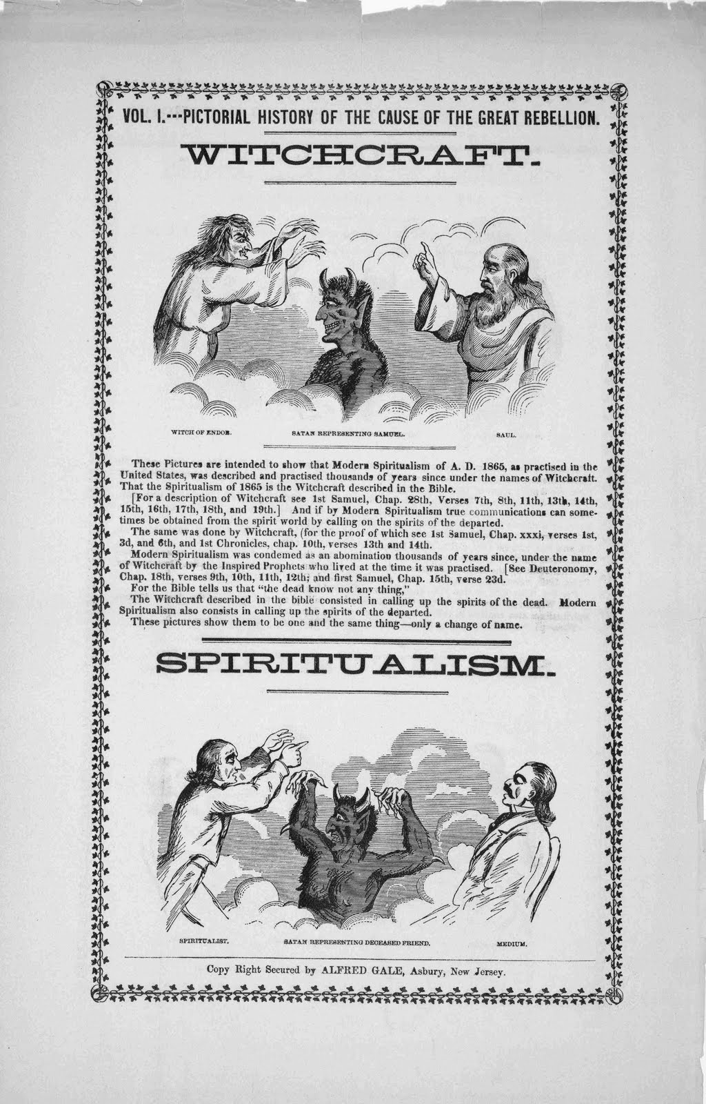 Vintage Ephemera: Illustration, witchcraft, spiritualism, 1865