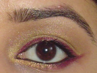 An Indian's Makeup Blog!: Gold - Red Eyes Look