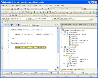 //TODO – Fix this: Debugging Java Script in Visual Studio