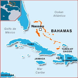 playas del caribe: Mapas y ubicación de Bahamas