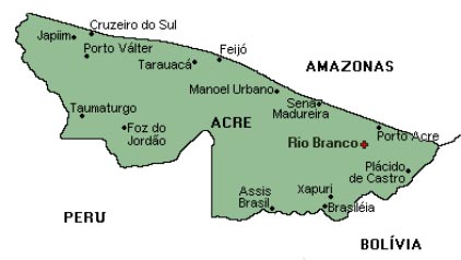 Playas de Brasil: Mapas del Estado de Acre (Brasil)