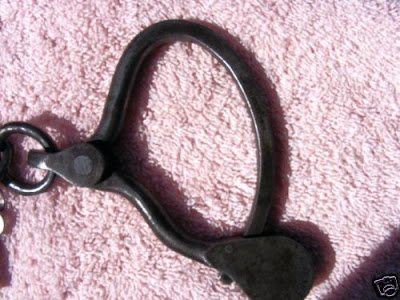 RestraintsBlog: ANTIQUE ADAMS IRON HANDCUFFS WITH KEY STAMPED 1862