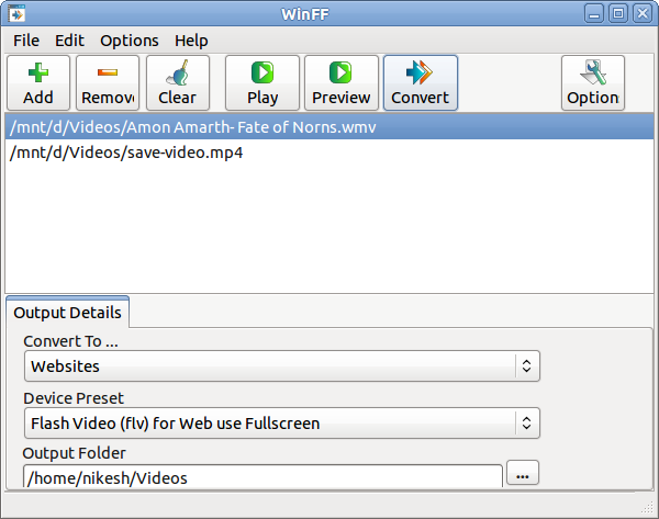 UI Application for converting Video and Audio using ffmpeg - WinFF ...
